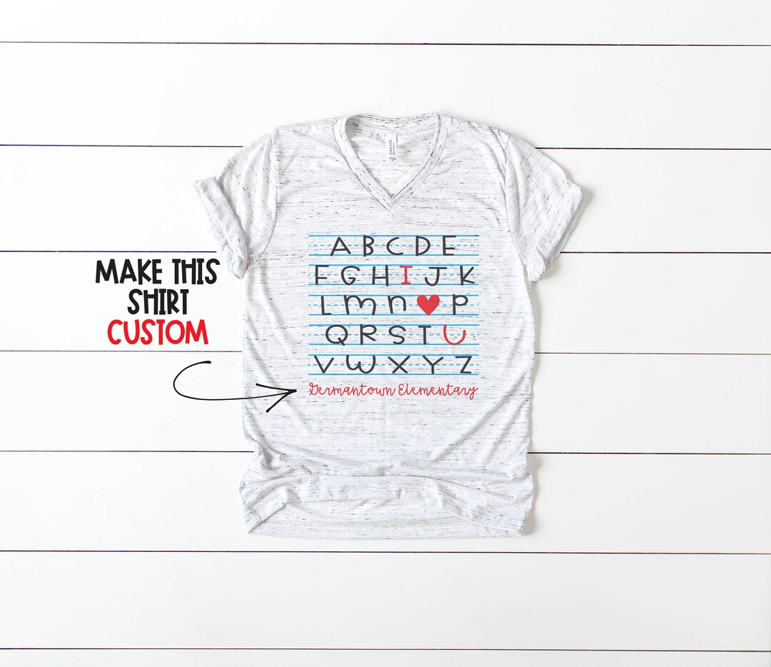 ABC I Love You Shirt/ Teachers Valentines Day Shirt/ ABC Shirt/ Custom ...