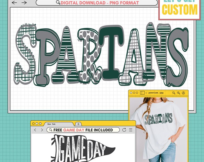CUSTOM Spartans Design/ Mascot PNG/ Spartans Football/ High School ...