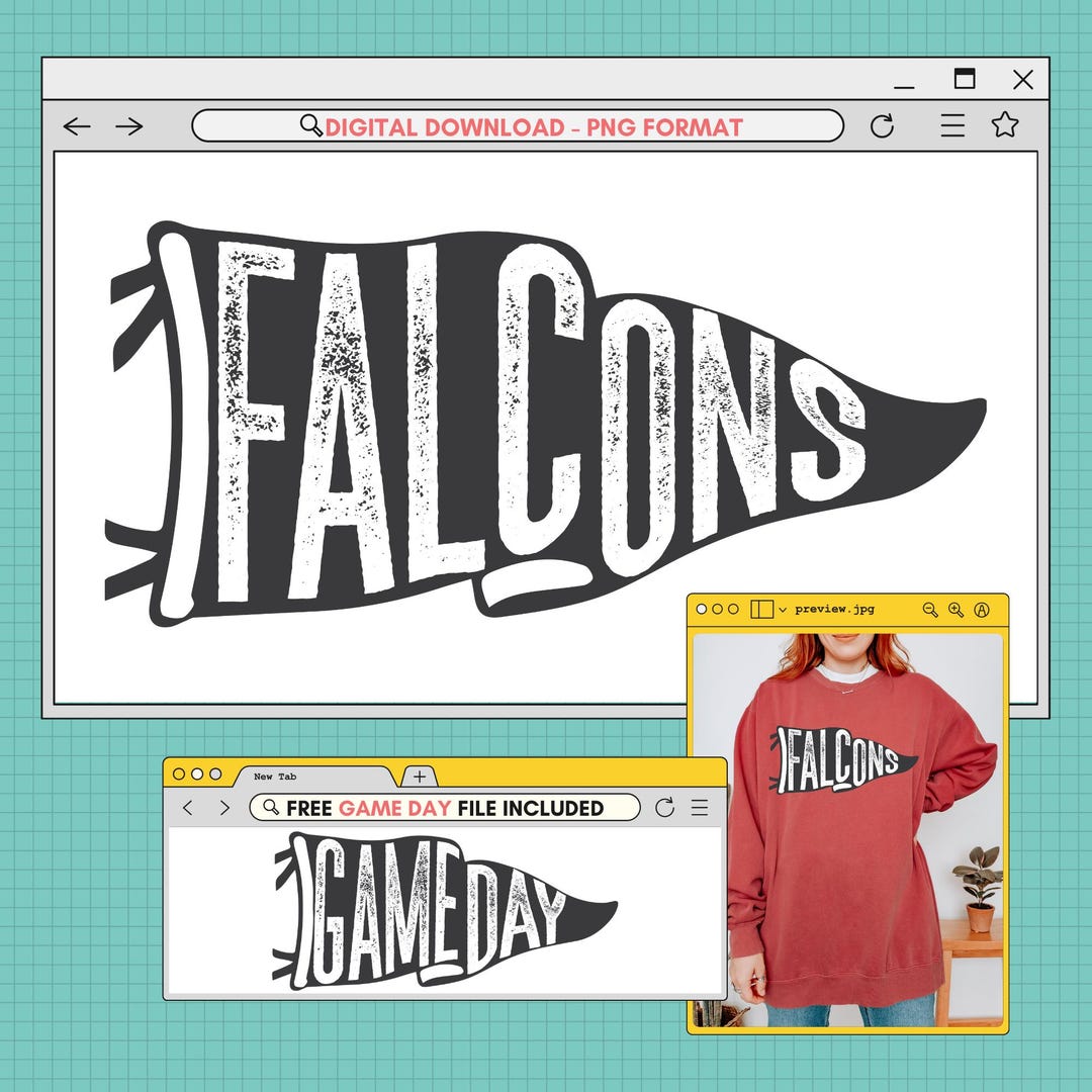 PNG Falcons Mascot School Spirit Pennant/ High School/ College ...