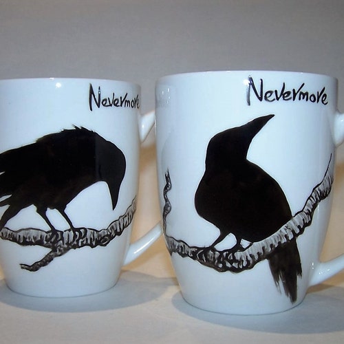 Quoth the Raven Nevermore Mug Edgar Allan Poe Raven Gift for - Etsy