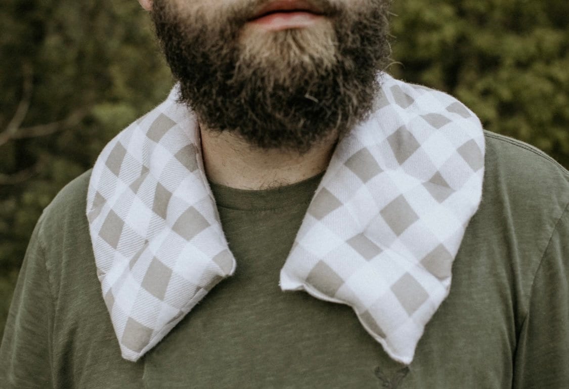 Homemade Neck Wrap - Olive Green With White Stripes - Therapeutic Hot ...