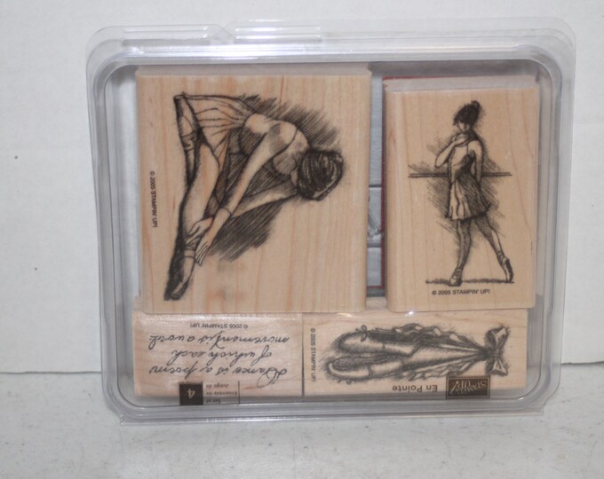 Stampin Up Rubber/wooden Stamp Set Ballet en Pointe Mounted Set of 4 ...