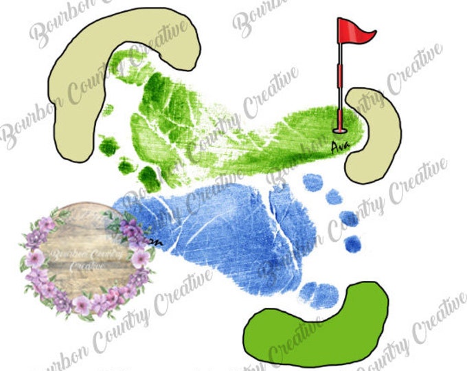 Golf Footprint Art, Father's Day Footprint Art, Grandpa Footprint Art ...
