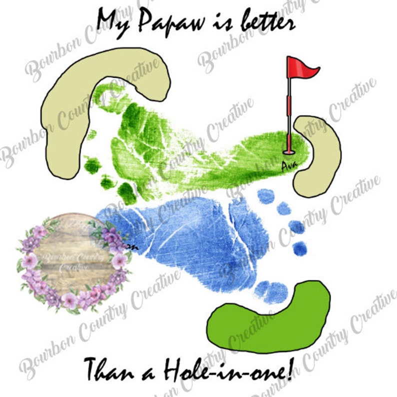 Golf Footprint Art, Father's Day Footprint Art, Grandpa Footprint Art ...