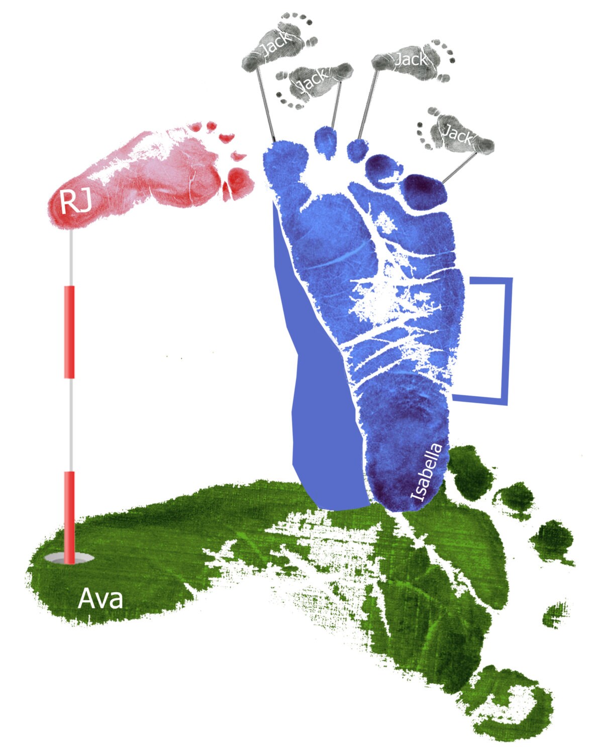 Golf footprint art Father's Day Footprint Art Grandpa | Etsy