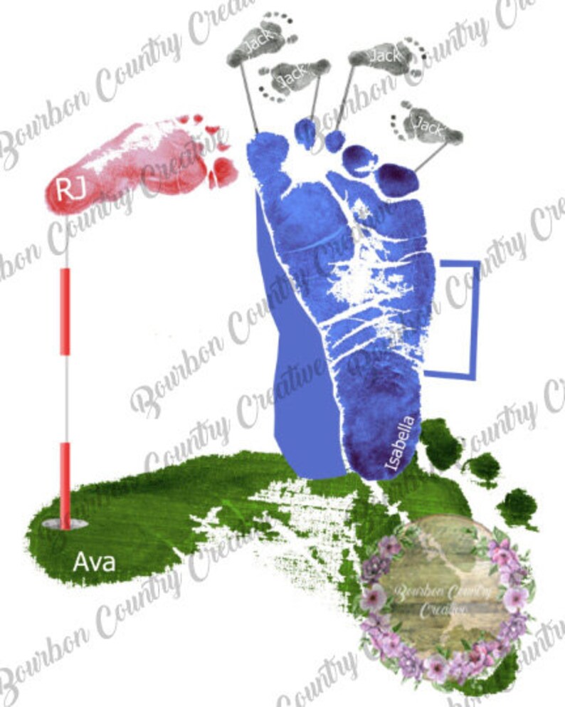 Golf Footprint Art, Father's Day Footprint Art, Grandpa Footprint Art ...