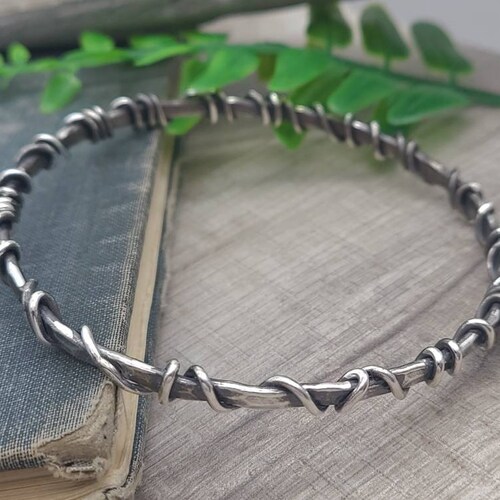 Rustic Sterling Silver Bangle Bracelet SET OF 3 / Sterling - Etsy