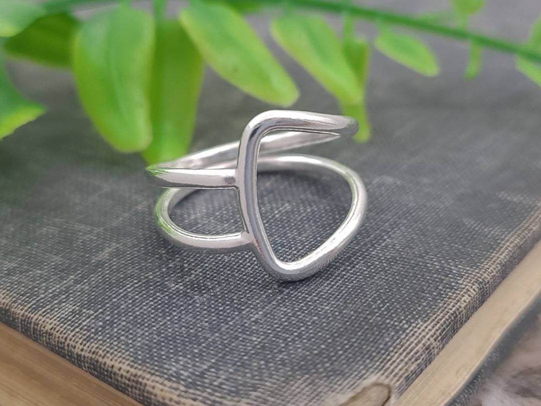 Sterling Silver Geometric Ring / Minimalist / Square - Etsy