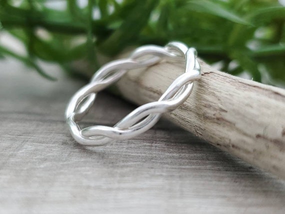 Sterling Silver Twisted Ring / Stack / Stacker Rings | Etsy