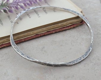 Rustic Sterling Silver Bangle Bracelet SET OF 3 / Sterling | Etsy