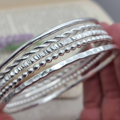 Simple Sterling Silver Bangle Bracelet - Etsy