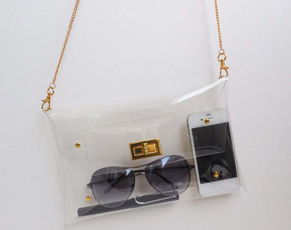 Medium Classic Transparent Clear Clutch Bag With Cross Body - Etsy