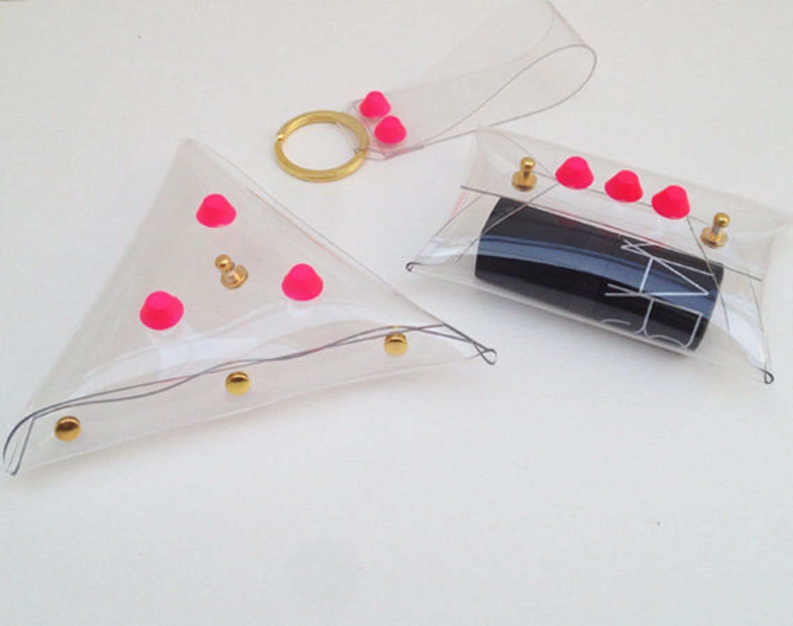 Colored Studs Card Holder &triangle Transparent With Key - Etsy