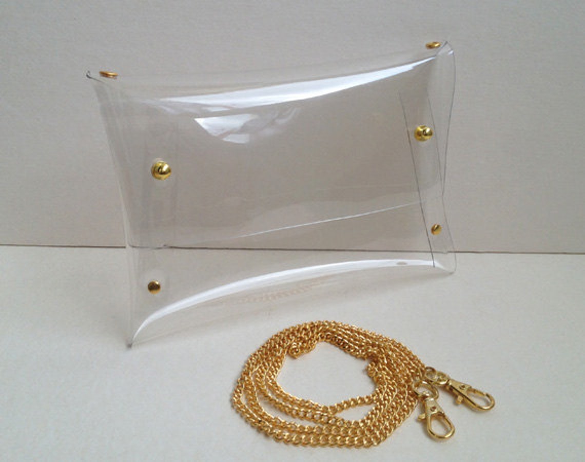 Small Casual Transparent Clear Clutch With Cross Body Strap | Etsy