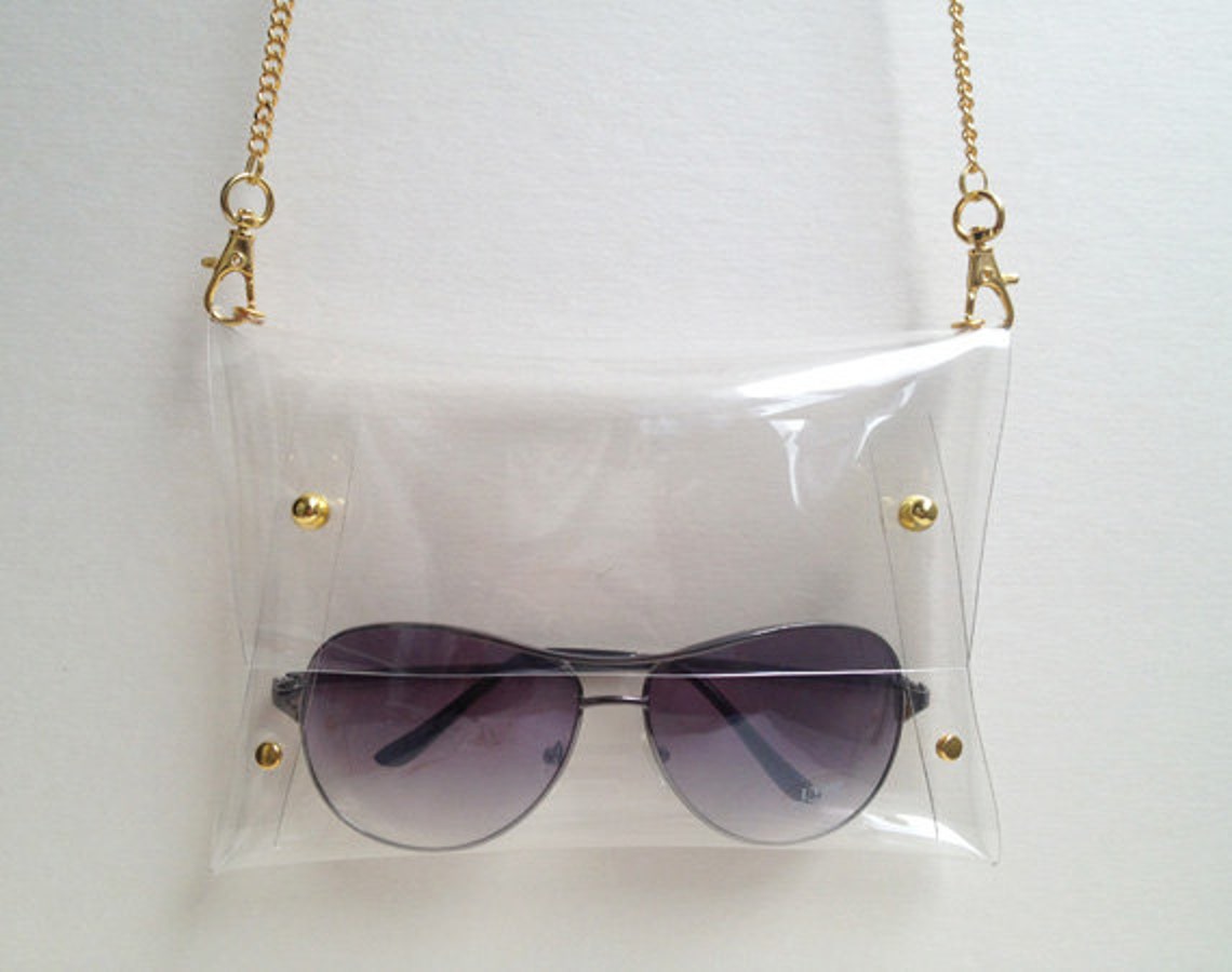 Small Casual Transparent Clear Clutch With Cross Body Strap | Etsy