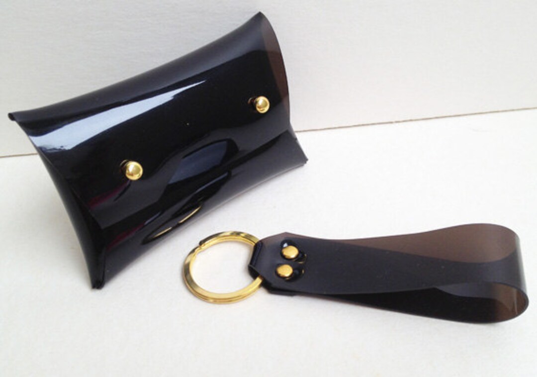 A Set of Card Holder and Key Chain, Transparent Card Holder and Key ...