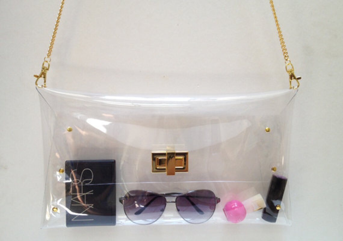 Over Size Transparent Clear Clutch Bag With Chain for Shoulder | Etsy