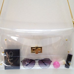 Over Size Transparent Clear Clutch Bag With Chain for Shoulder and ...