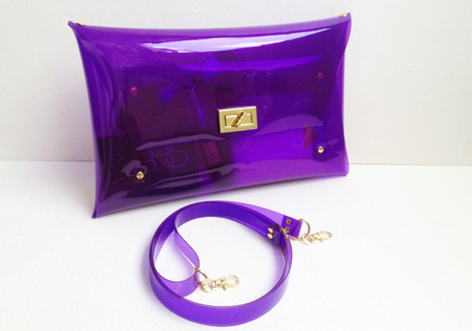 Classic Transparent Clear Clutch with strap for | Etsy