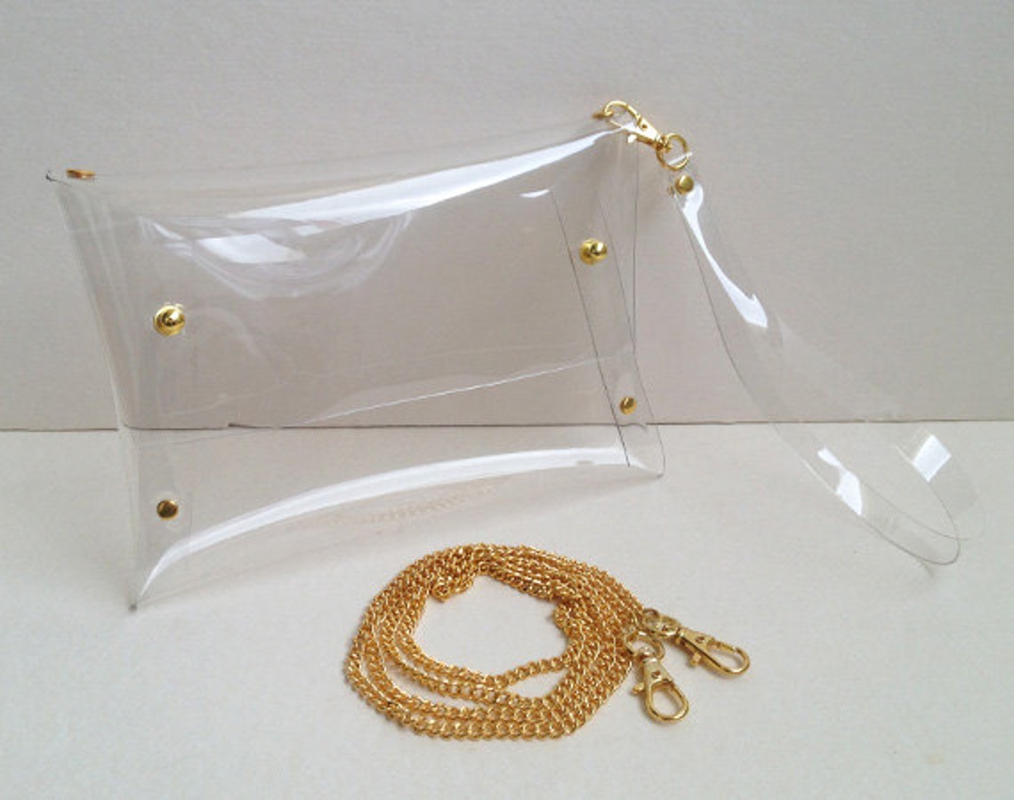 Small Casual Transparent Clear Clutch With Cross Body Strap | Etsy