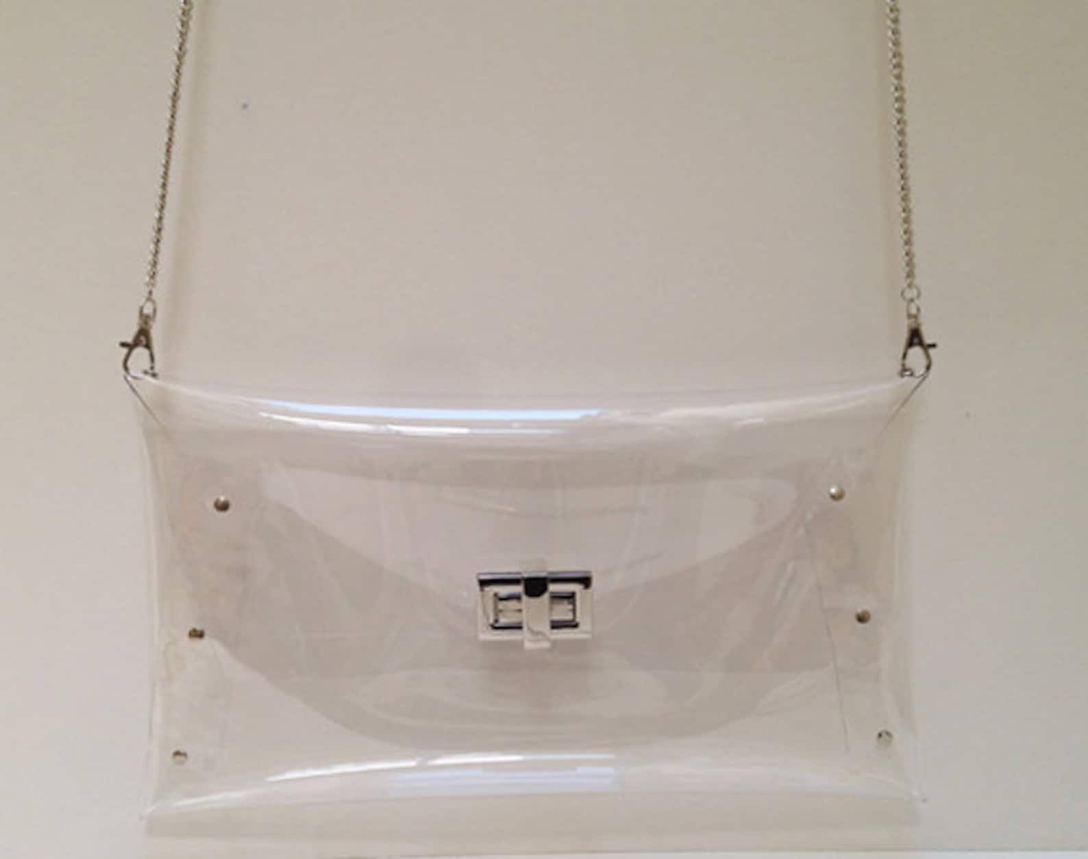 Over Size Transparent Clear Clutch With Chain for Shoulder and | Etsy