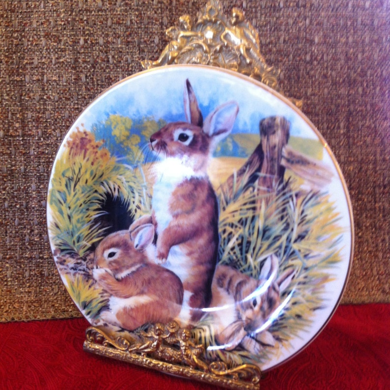 Rabbit Family, Norfolk China, English Bone Porcelain Plate - Etsy