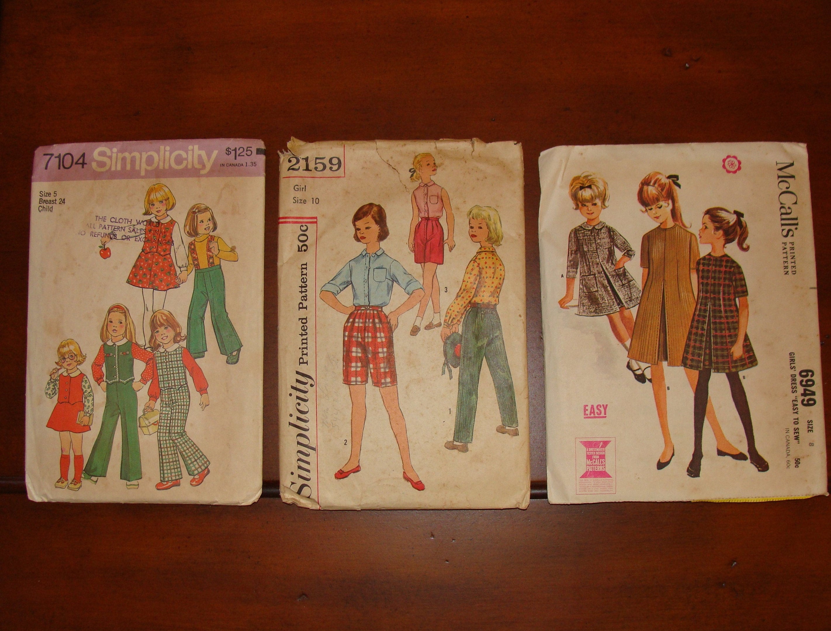 Simplicity Pattern #2159 & 7104, Plus a Mccalls for Size 8, Great ...