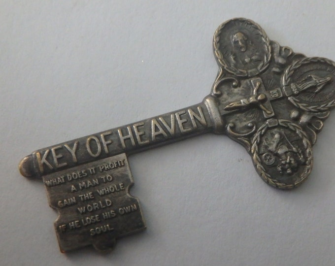 Key of Heaven Scripture Medal Sacred Heart Miraculous St Christopher ...