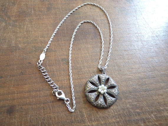 Judith Jack sterling necklace marcasite pearl pendant… - Gem