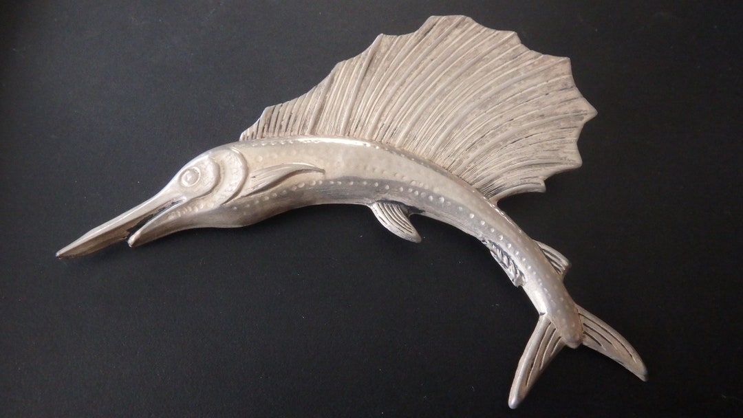 Vintage Large 1950s Sterling Silver Sailfish Brooch - Etsy