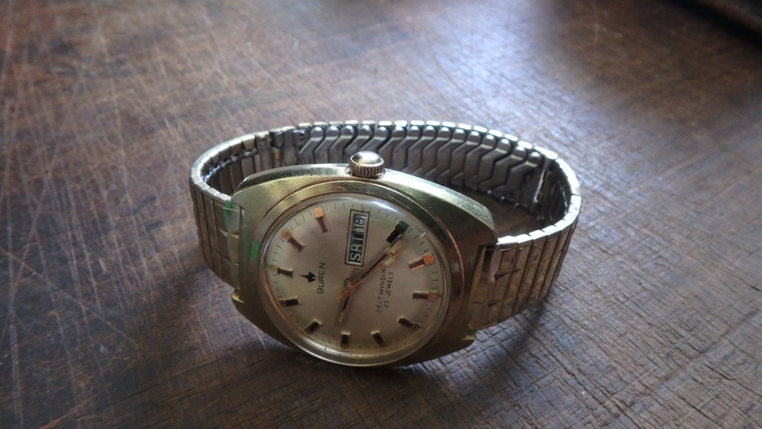 Vintage BUREN Mens Gold Filled 25 JEWELS Automatic Watch - Etsy