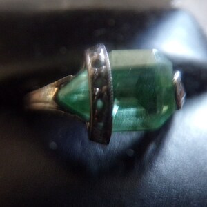 Beautiful Ocean Green Spinel Unique Cut Pear 10k White Gold Ring Size 6 ...