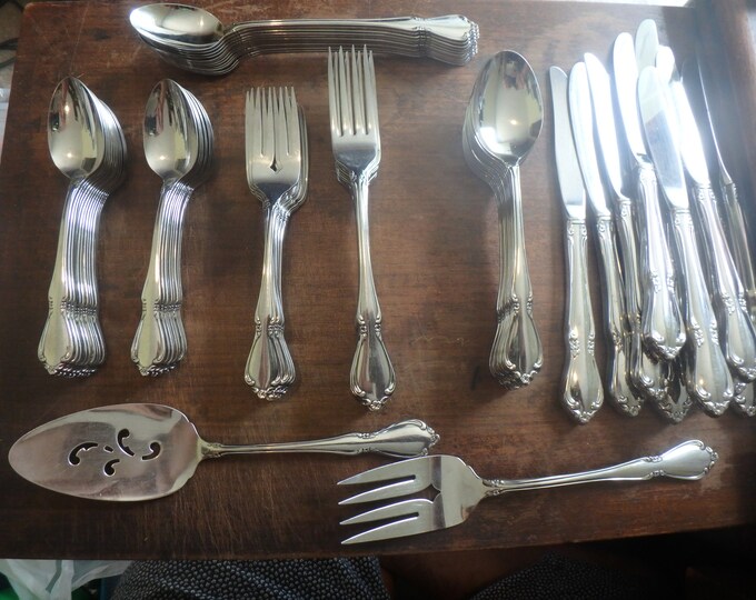 1996 Vintage Oneida / Oneidacraft LIDO Stainless Steel Flatware Lot of ...