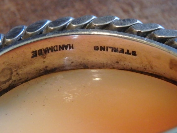 large vintage handmade shell camo brooch pendant ster… - Gem