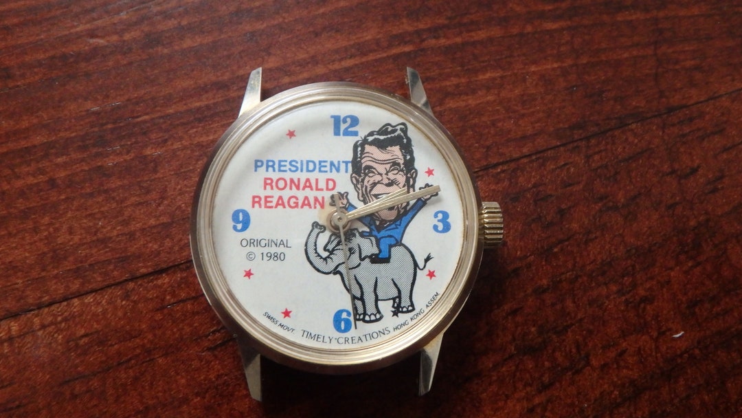 Vintage President Ronald Regan Watch Original 1980 Swiss Wind up ...