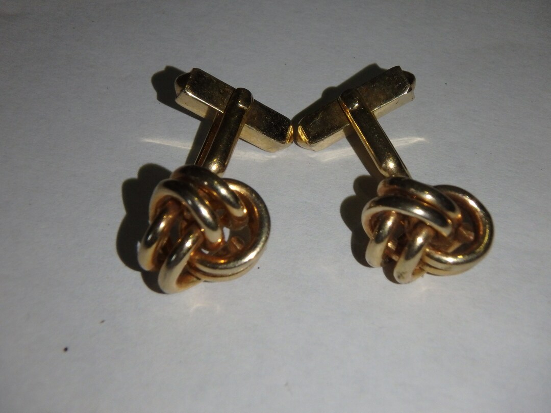 Vintage SWANK Cufflinks Double LOVE KNOT Gold Tone Cuff Links - Etsy