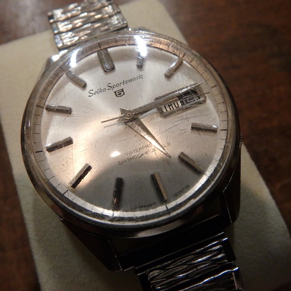vintage Seiko 5 sportsmatic diashock 21 jewels men's … - Gem