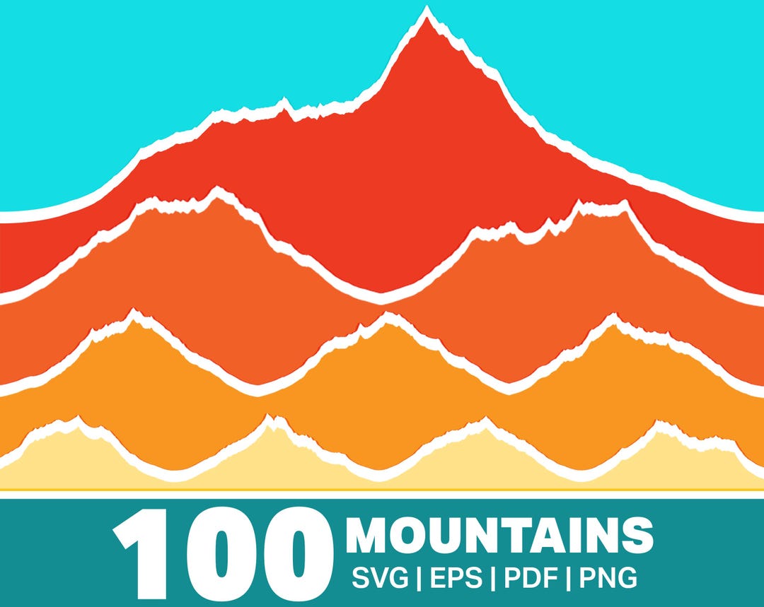 Mountain SVG Bundle: Landscape Vector Illustrations, Cut Files (digital ...