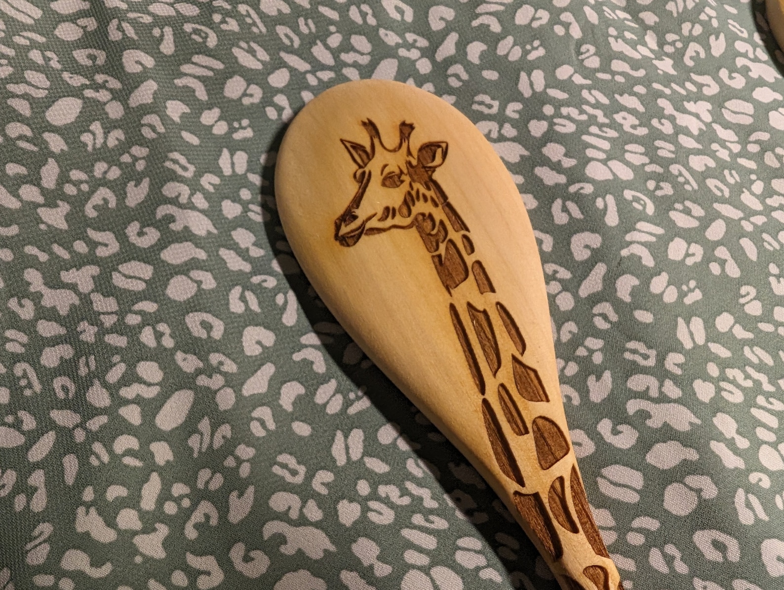 Engraved Giraffe Wood Spoon: Animal Decor, 12 Inch - Etsy