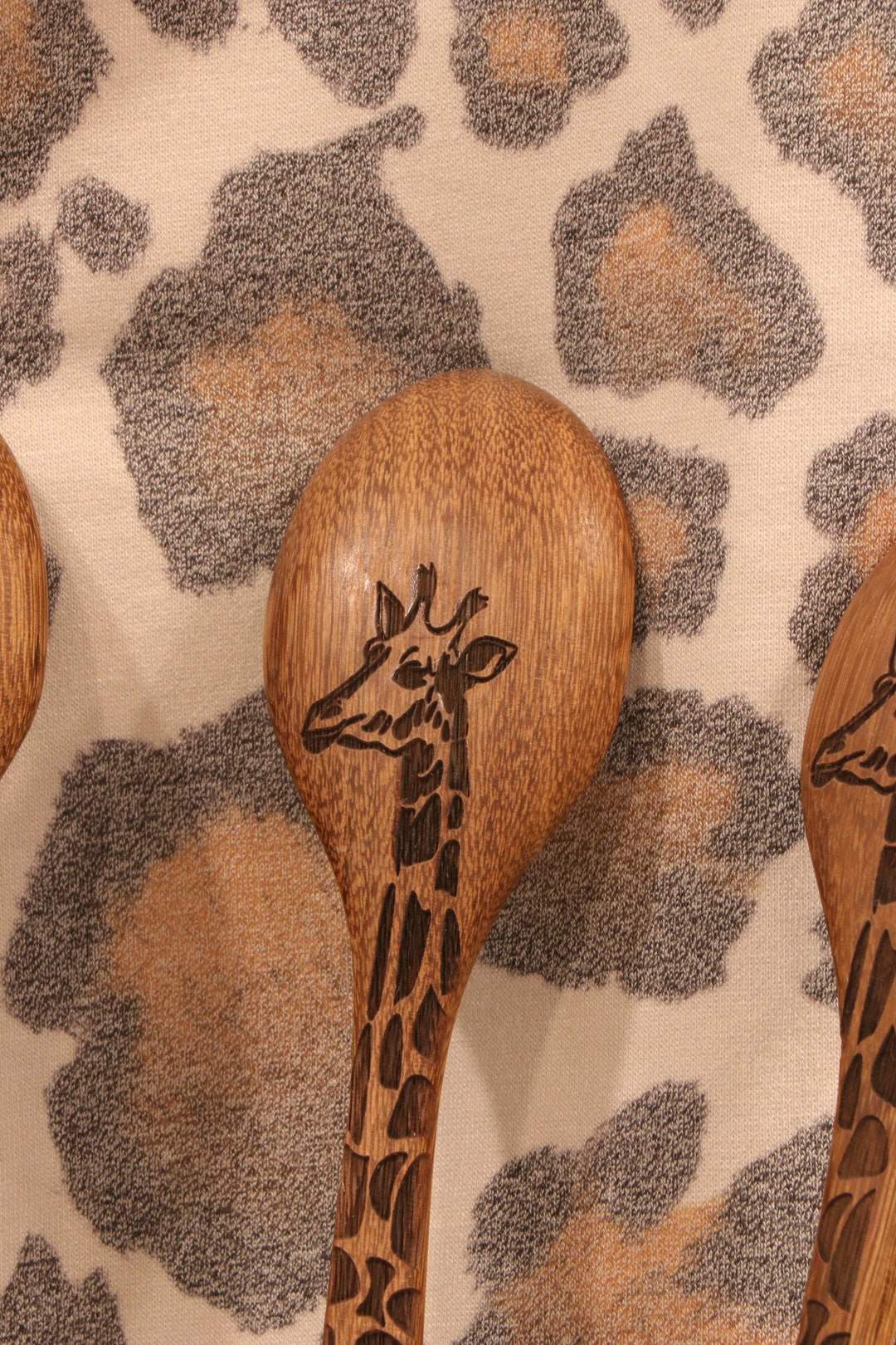 Giraffe Spoon, 9" Engraved Dark Jichimu Wood Spoon - Etsy