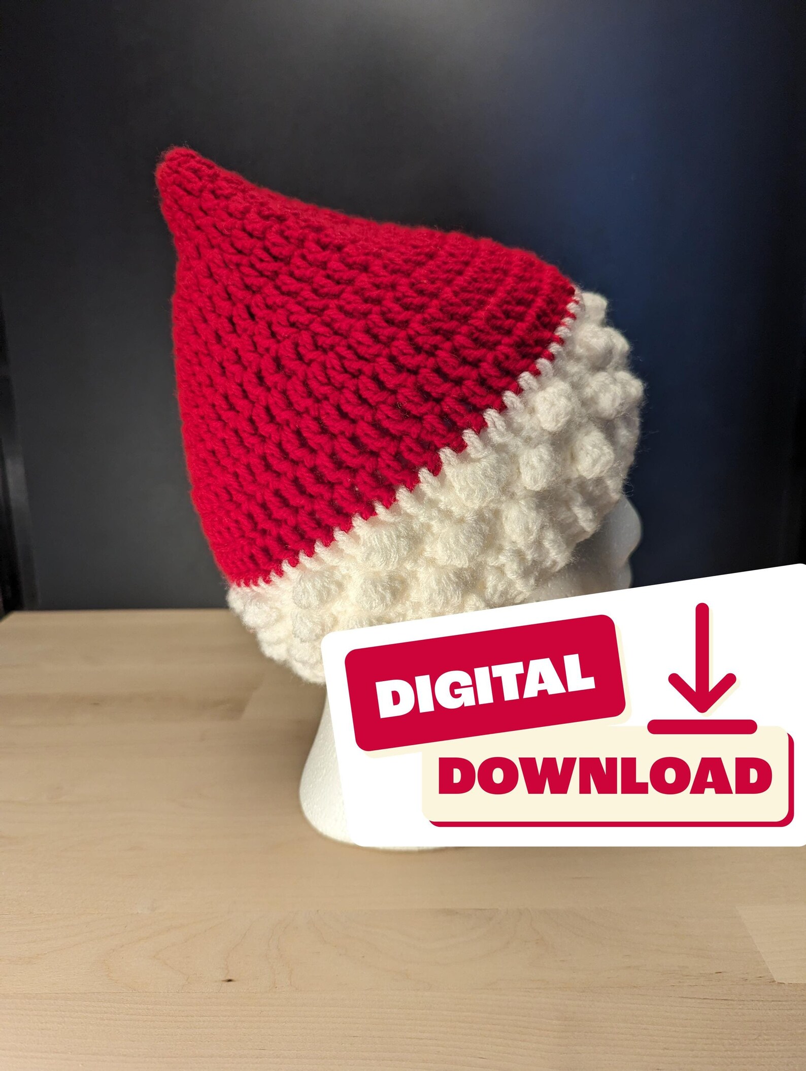 Crochet Pattern, Bobble Elf Hat, Santa Hat, Pointy - Etsy