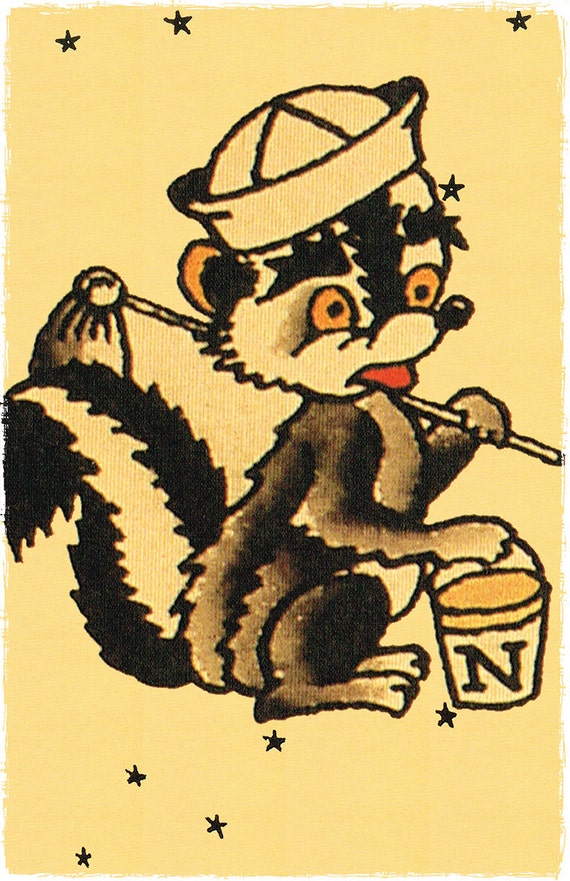 11-x-17-lil-stinker-skunk-navy-deck-swabber-sailor-jerry-style-etsy