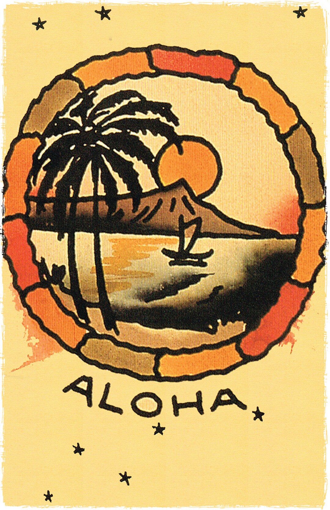 11 X 17 ALOHA Hawaii Island Sailor Jerry Style Flash Poster - Etsy