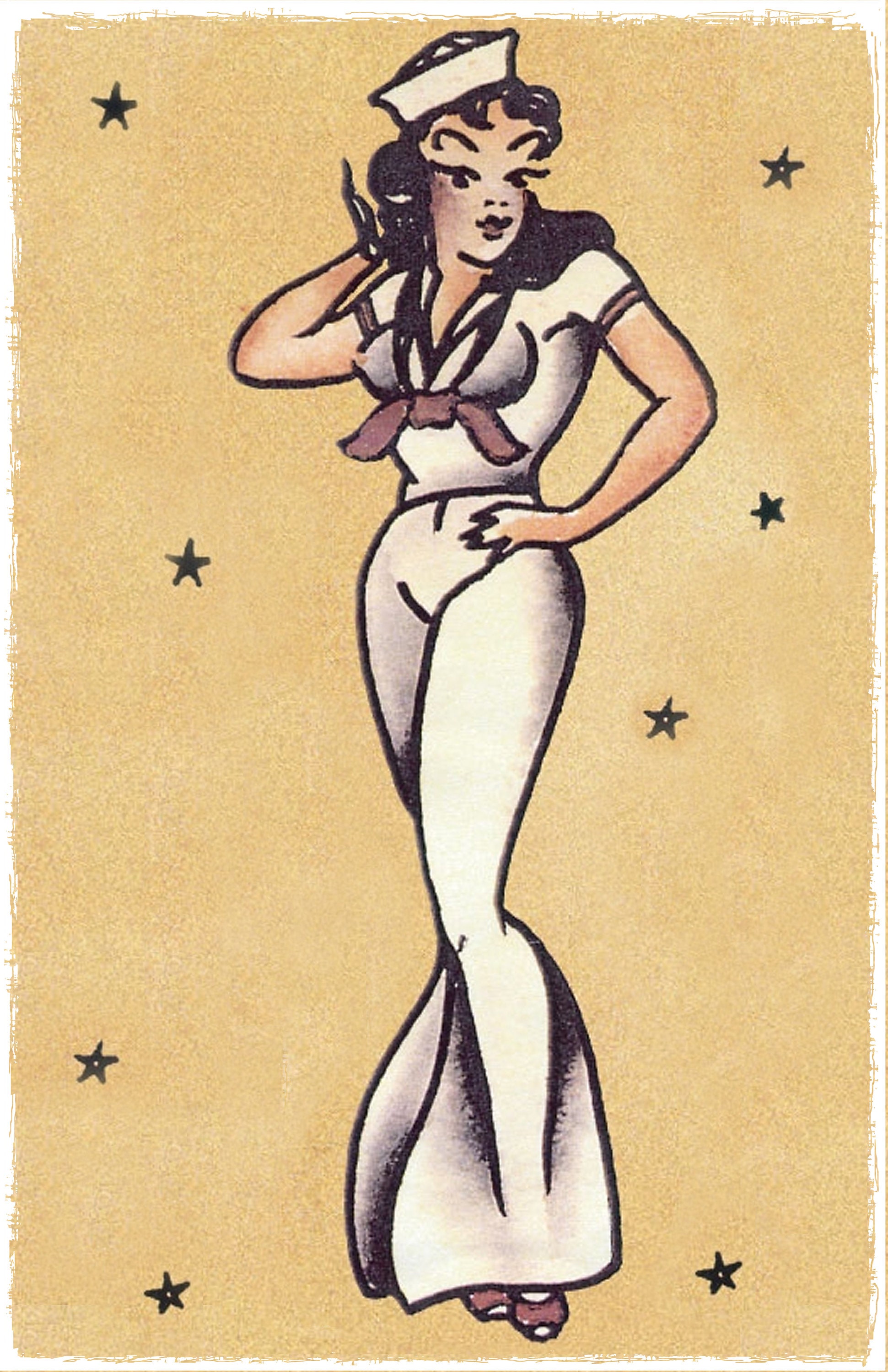 11 X 17 Navy Sailor Girl In Pants Uniform Pin Up Girl Jerry Etsy