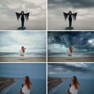 55 Dark Dramatic Storm Rain Beautiful Night Sky Overlays, Photoshop ...