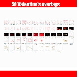 50 Valentine's Overlays, Romantic Overlay, Photoshop Overlays, Falling ...