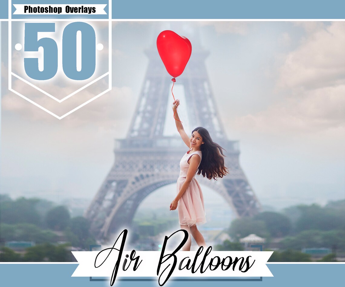 50 Falling Air Balloons Photo Overlays Photoshop Overlays - Etsy
