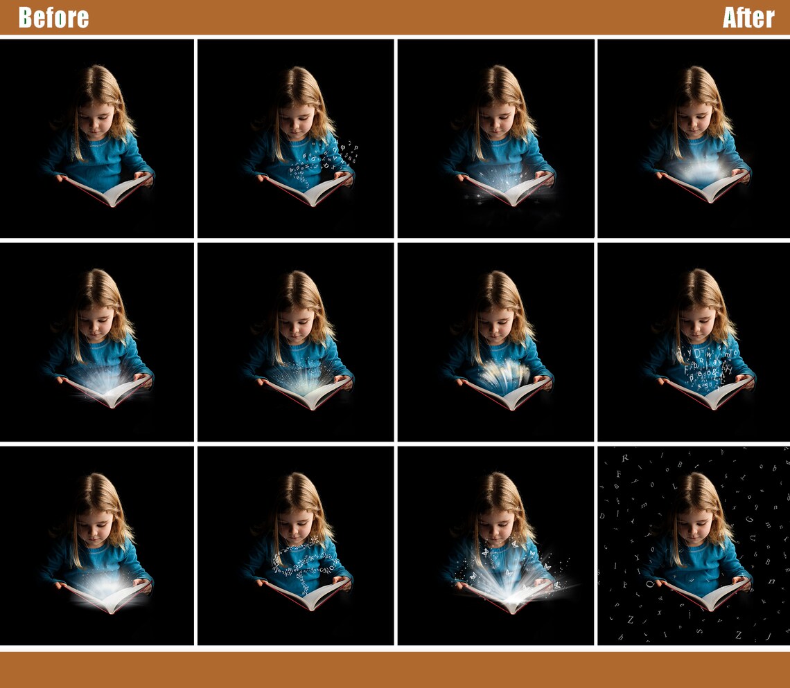 15 Magic Shine Book Overlays Photoshop Overlays Christmas - Etsy