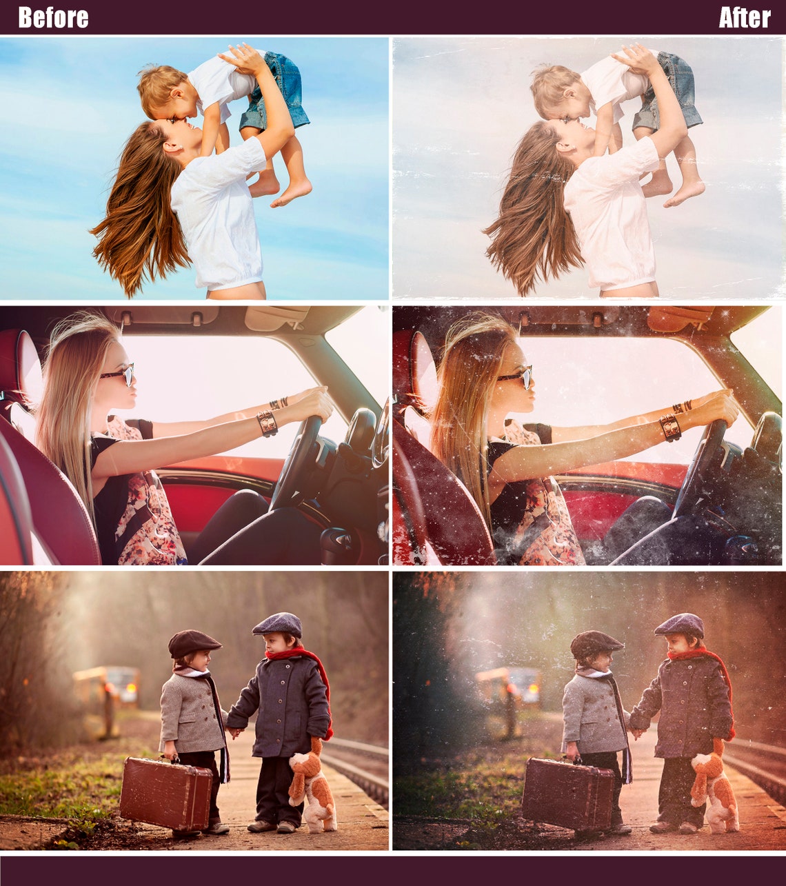 35 Vintage Retro Photo Overlays Retro Old Photo Effects - Etsy