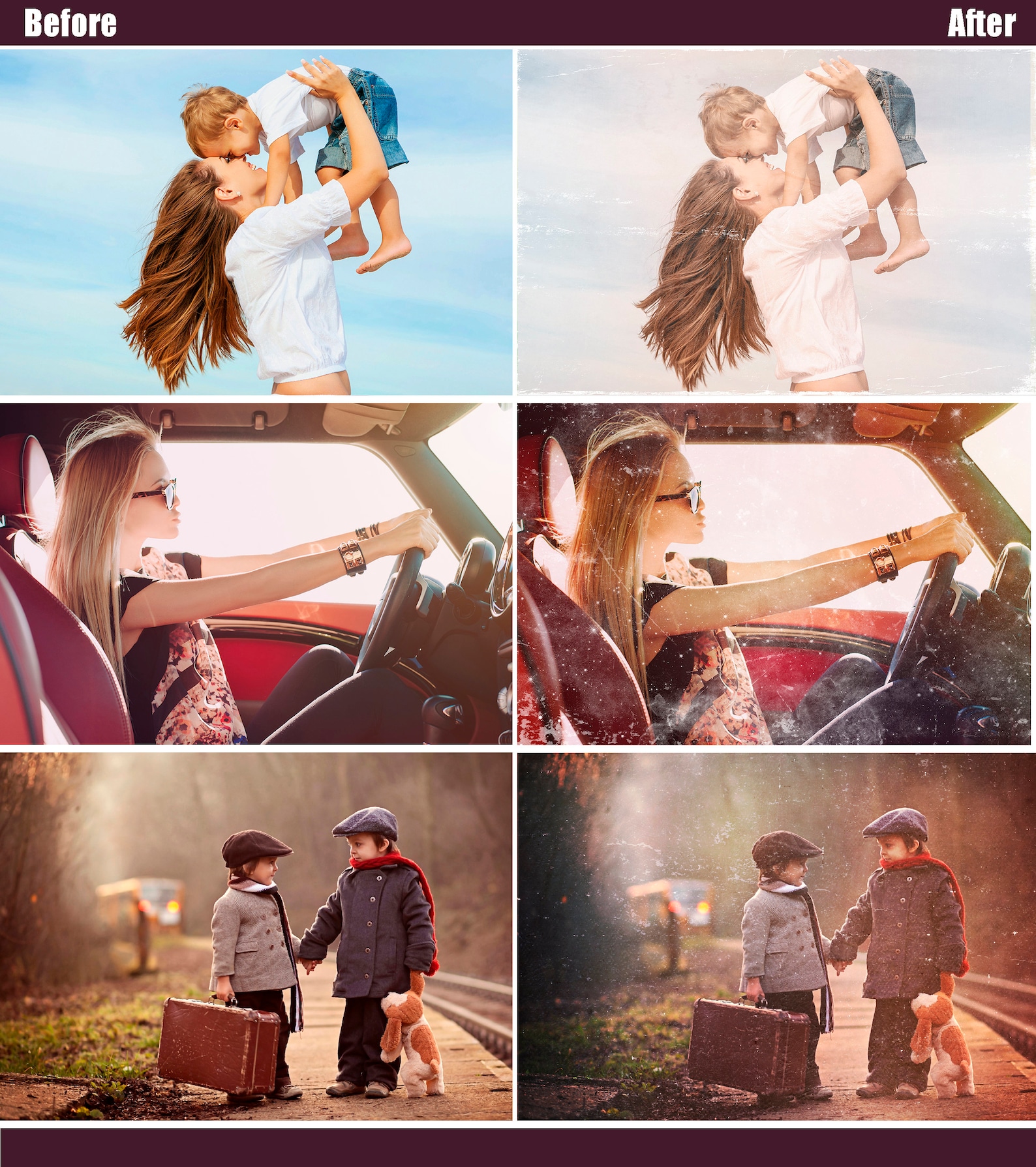 35 Vintage Retro Photo Overlays Retro Old Photo Effects - Etsy